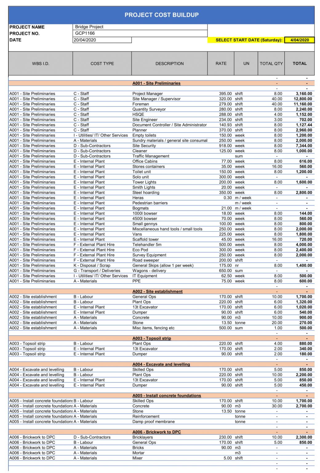 Construction Daily Log Template for Excel - webQS