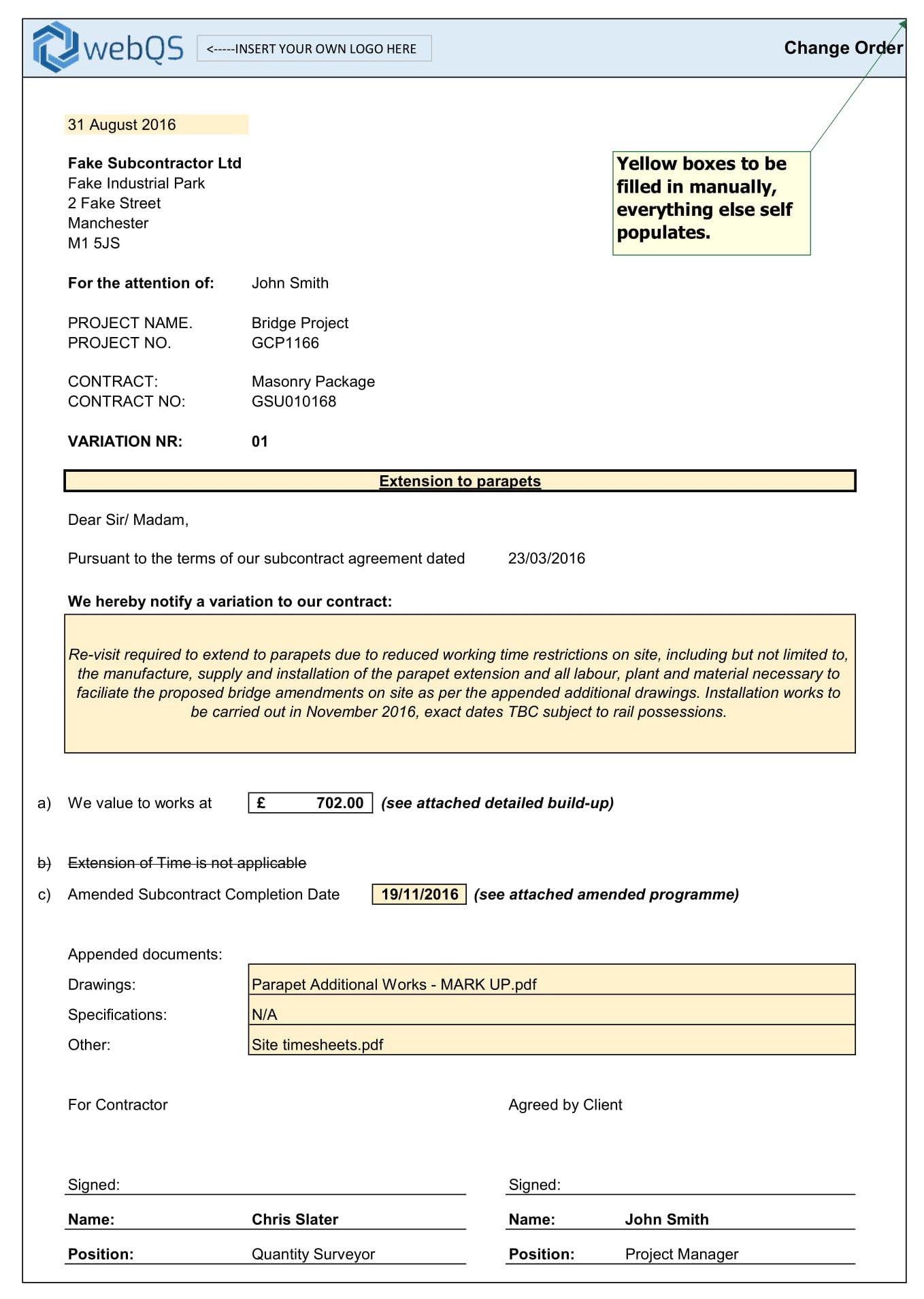 Progress Payment / Payment Schedule Excel Template - webQS