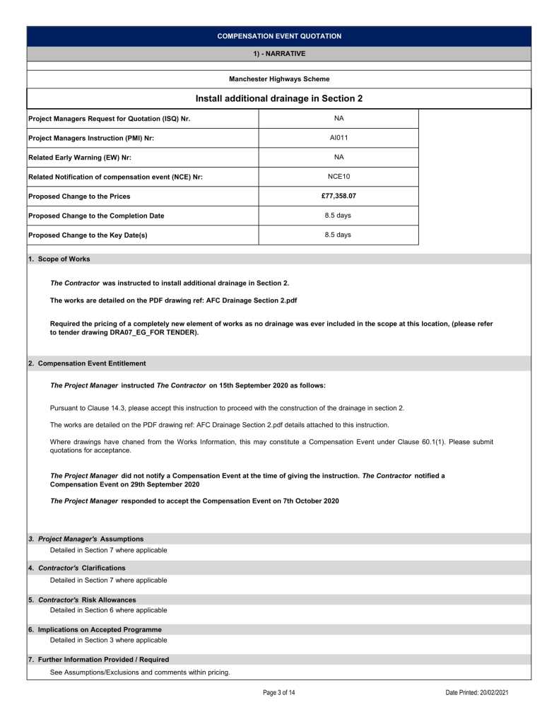 The Ultimate NEC Compensation Event Template - webQS