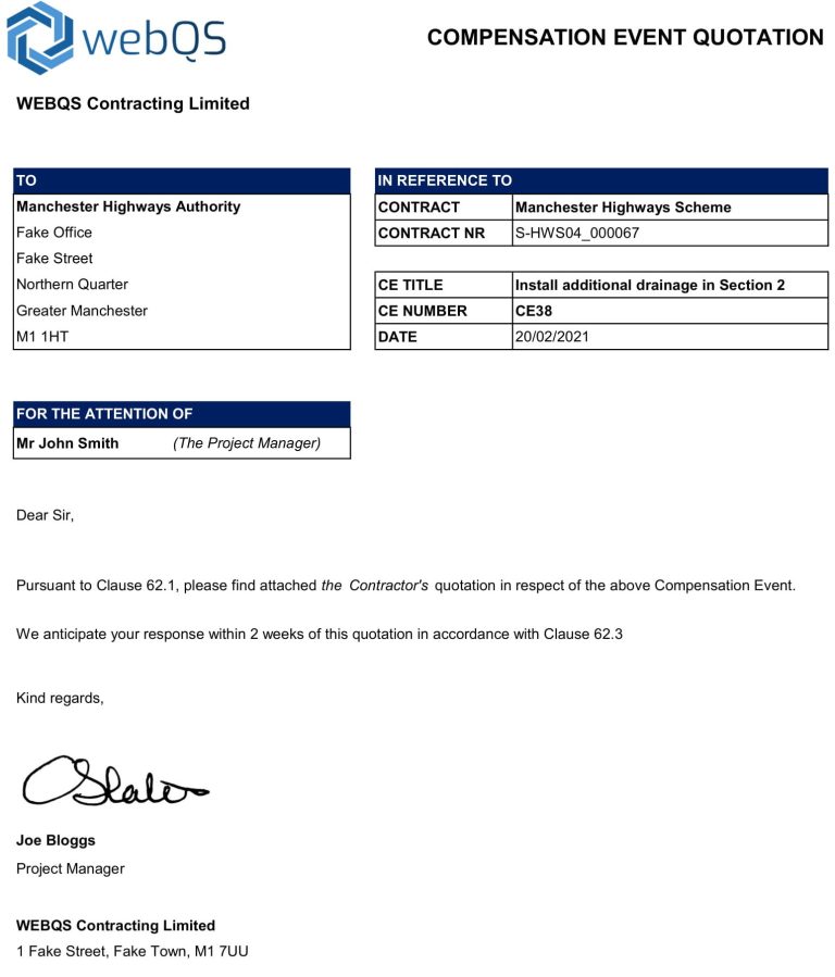 The Ultimate NEC Compensation Event Template - webQS