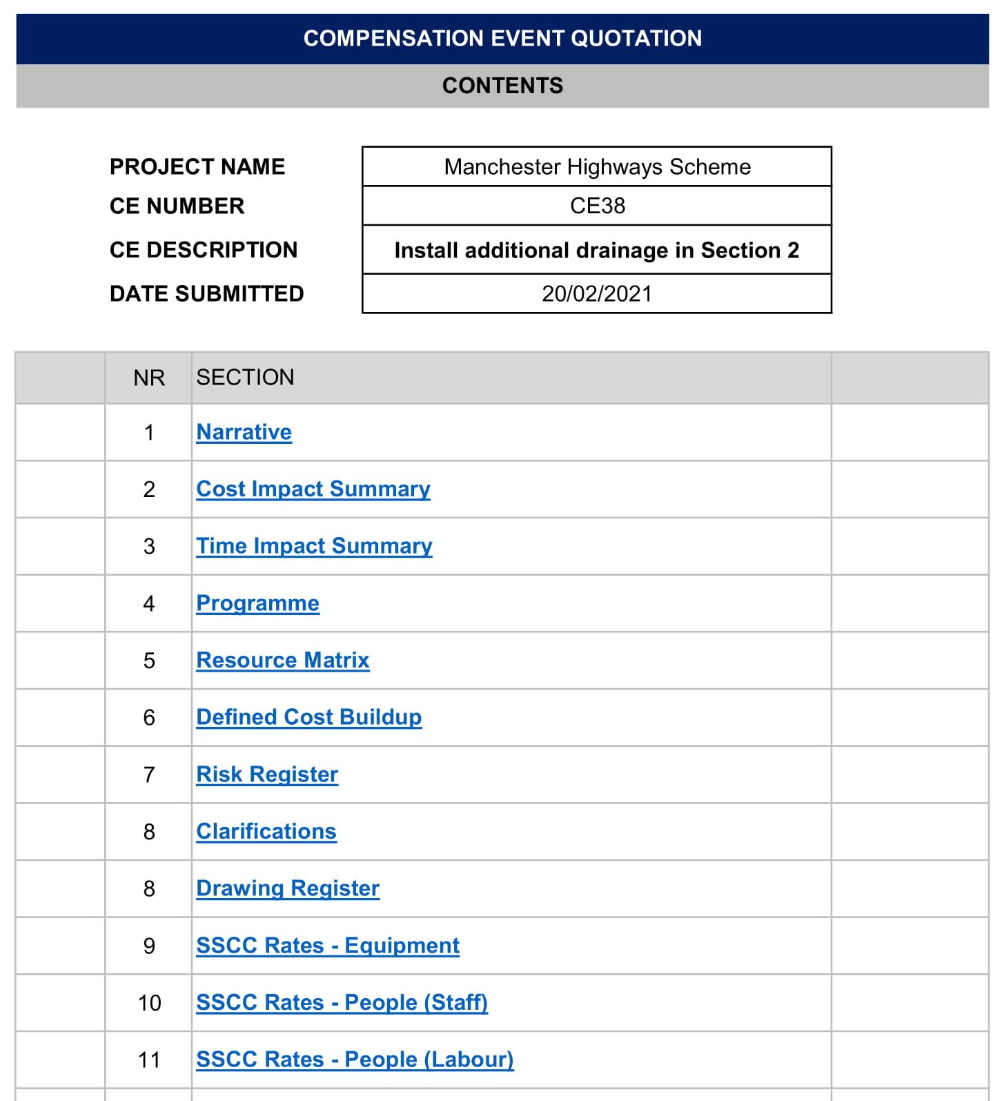 The Ultimate NEC Compensation Event Template - webQS
